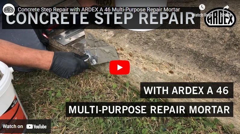 Concrete Step Repair with ARDEX A 46 Multi-Purpose Repair Mortar ...